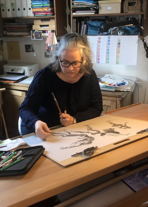 Anne JOLLY: zeitgenössische (Frankreich) Malerin, Zeichnerin – Balthasart