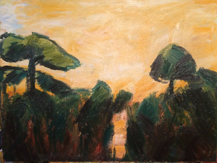 Regenwald Baumriesen by sepp ruttner (2019) : Painting Oil on Canvas ...