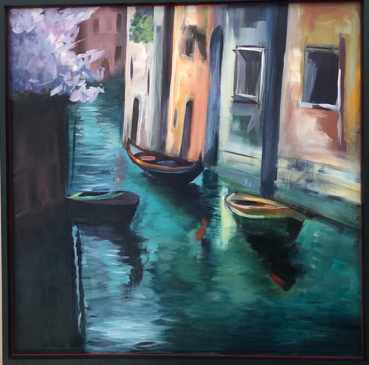 Case sull'acqua von Anna Paola Poletti (2018) : Gemälde Öl auf Leinwand ...