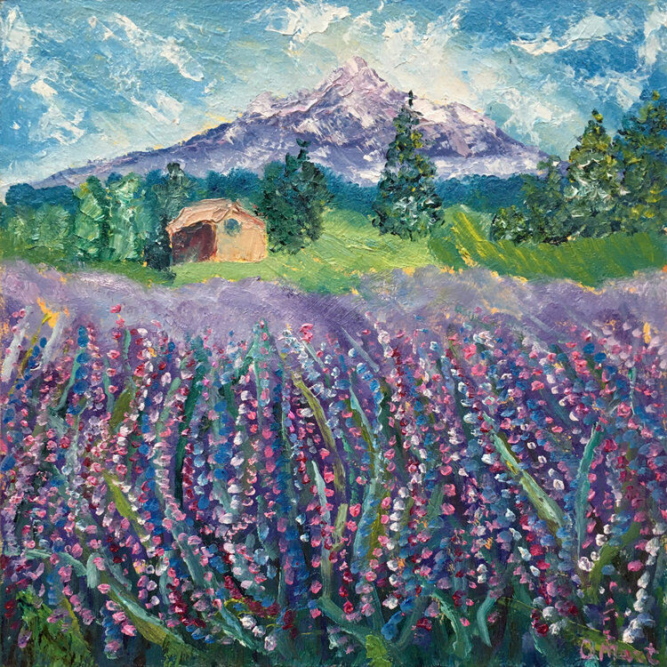 Provence landscape painting, lavender field art by Olga Martynenko ...