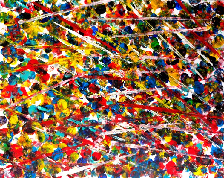 Punkte (O1162) von Dieter Becker (2024) : Gemälde Acryl auf Leinwand ...