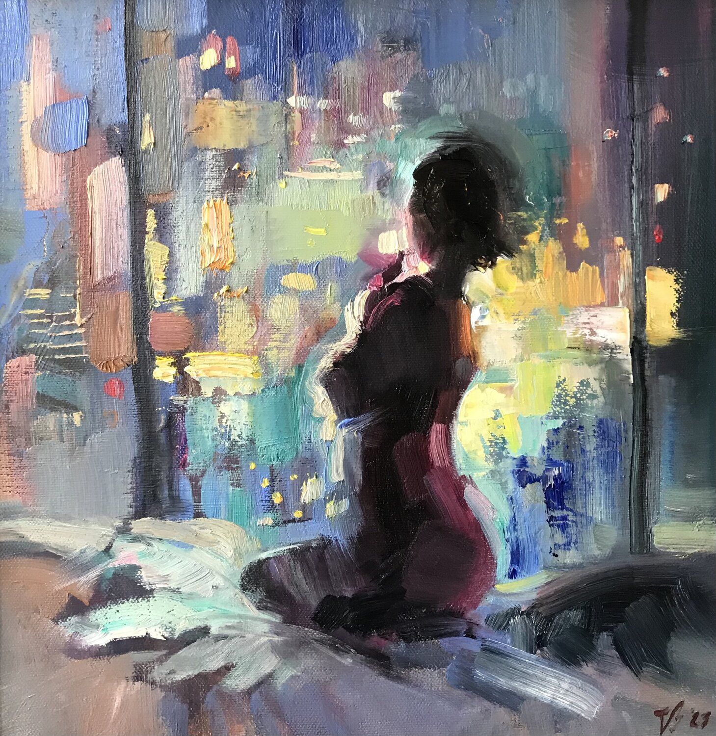Liechter der Stadt by Katharina Valeeva (2023) : Painting Oil on Canvas ...