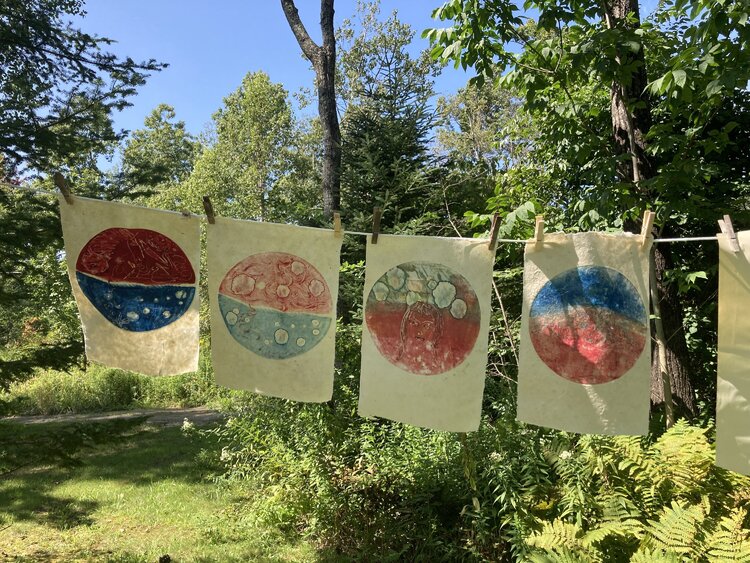 Unsere Welt im Wandel 1 von Susanna Andreini (2023) : Papierarbeit Öl auf Papier - balthasart