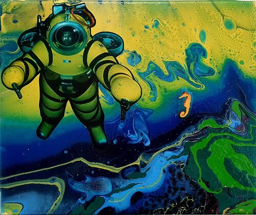 ToxicIsolation von Meike Selke (2020) : Gemälde Acryl, Collage auf ...