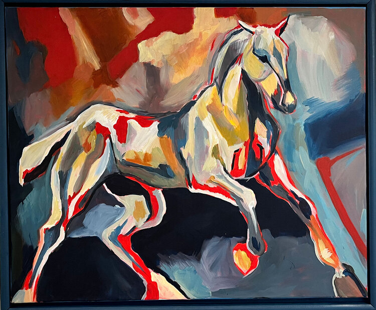Akhal-Teké by LAURE SAIGNE (2022) : Painting Acrylic, Oil on Canvas ...