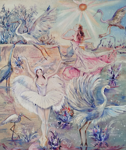 Dance on the Water by Viktoria Sanina (2022) : Drawing Pencil on Canvas ...