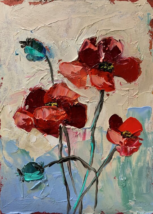 Poppies Painting Abstract