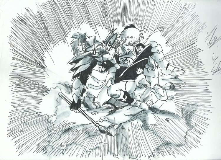 Anime Sword Fight Drawing
