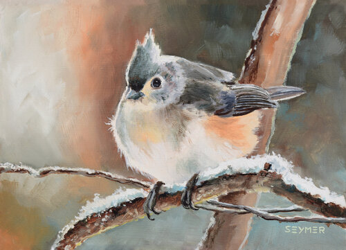 Bird painting, Titmouse bird framed artwork, Vintage bird art, Wildlife ...