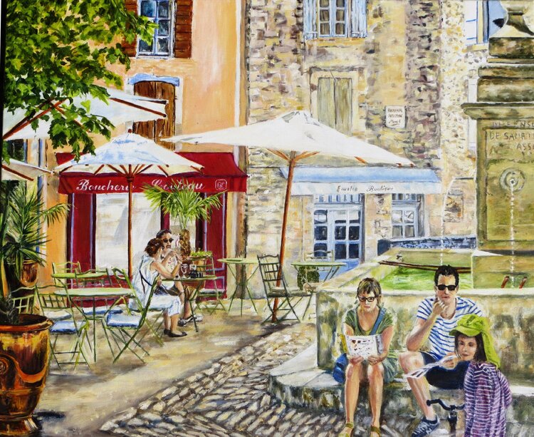 POSE FRAICHEUR A GORDES by Chantal Martin (2015) : Painting Oil on ...