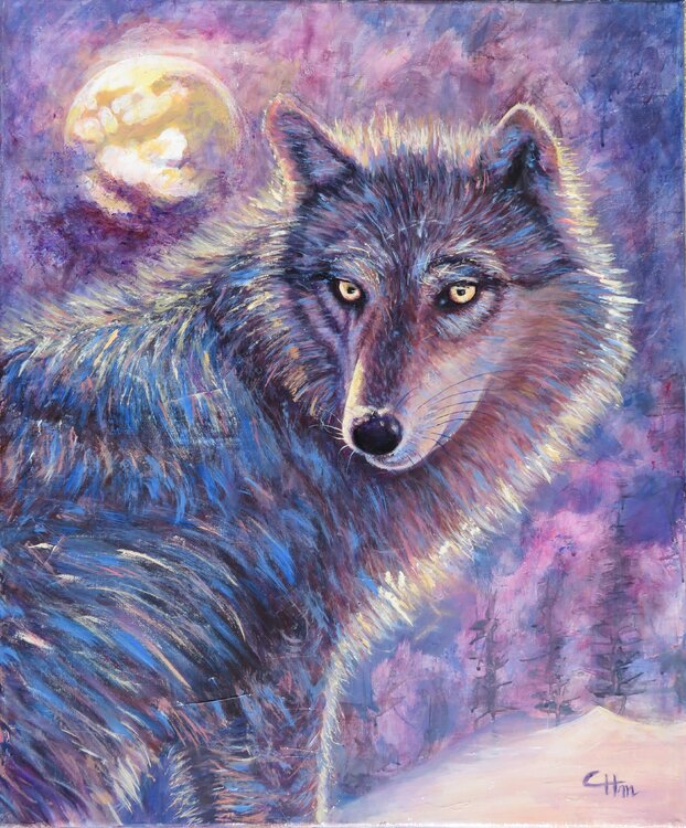 CLAIR DE LOUP by Chantal Martin (2020) : Painting Acrylic on Canvas ...