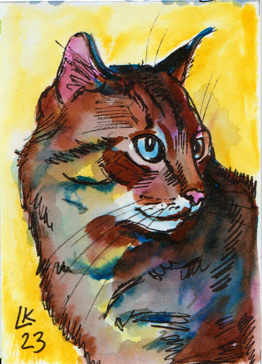 Feline Palette. Cat #4 by Lada Kholosho (2023) : Work on paper ...