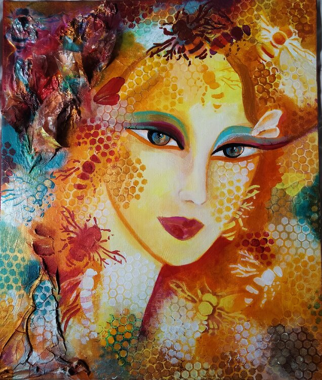 Miel D'Or von Francesca Volchitza Marta (2023) : Gemälde Acryl auf Leinwand - balthasart