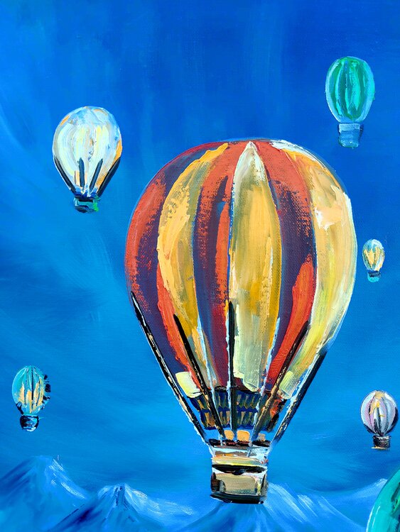 Hydrogen balloons in the blue sky by Margarita Akhmetgaleeva (2022 ...