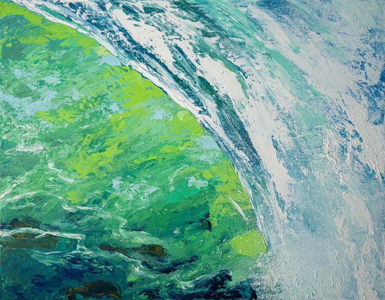 Abstract Watercolor Artwork River Waves