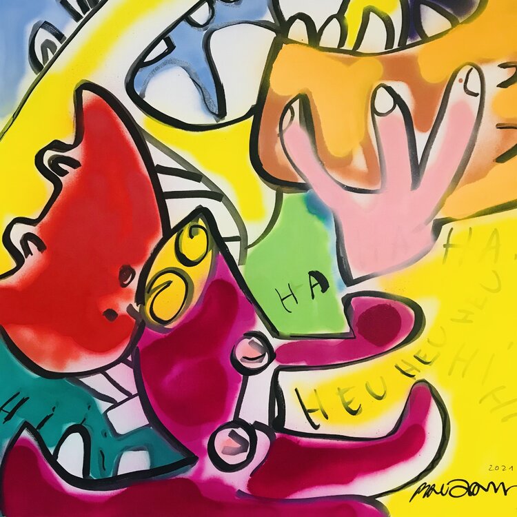 Ha ha ha heu heu heu by Daniel PAUGAM (2022) : Painting Spray paint on ...