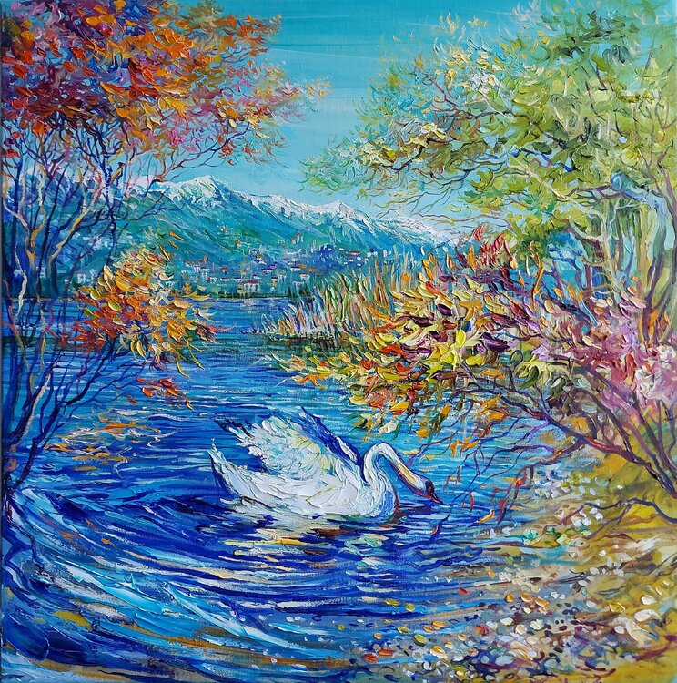 Swan Abstract Painting